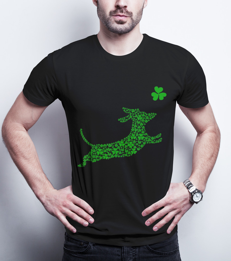Cute Dachshund Dog Made Of Shamrocks For St. Patrick's Day T-Shirt
