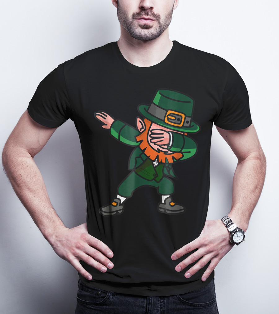 Dabbing Leprechaun Irish Dance Move Green Hat T-Shirt