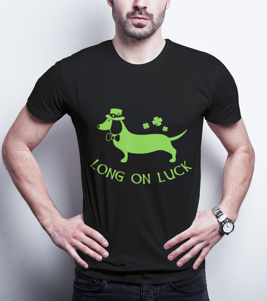 Dachshund Long On Luck Funny St. Patrick's Day Irish T-Shirt