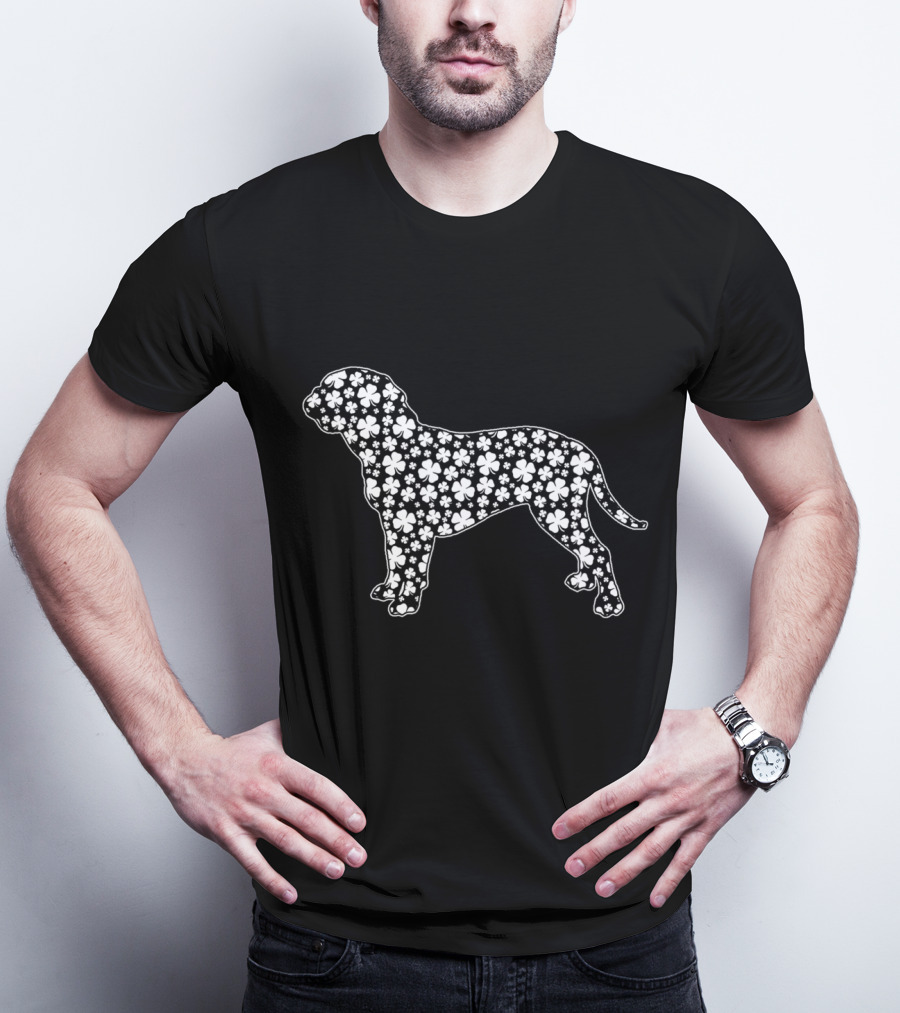 Dogue De Bordeaux Clover Pattern Irish Patrick Day T-Shirt