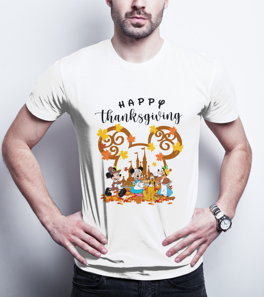 Happy Thanksgiving Disney Characters Festive T-Shirt