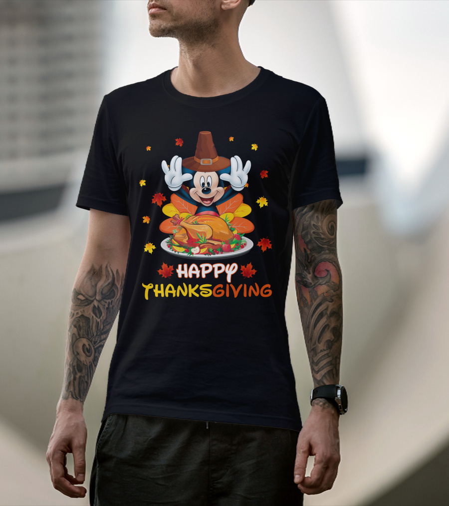 Happy Thanksgiving Mickey Turkey Feast T-Shirt