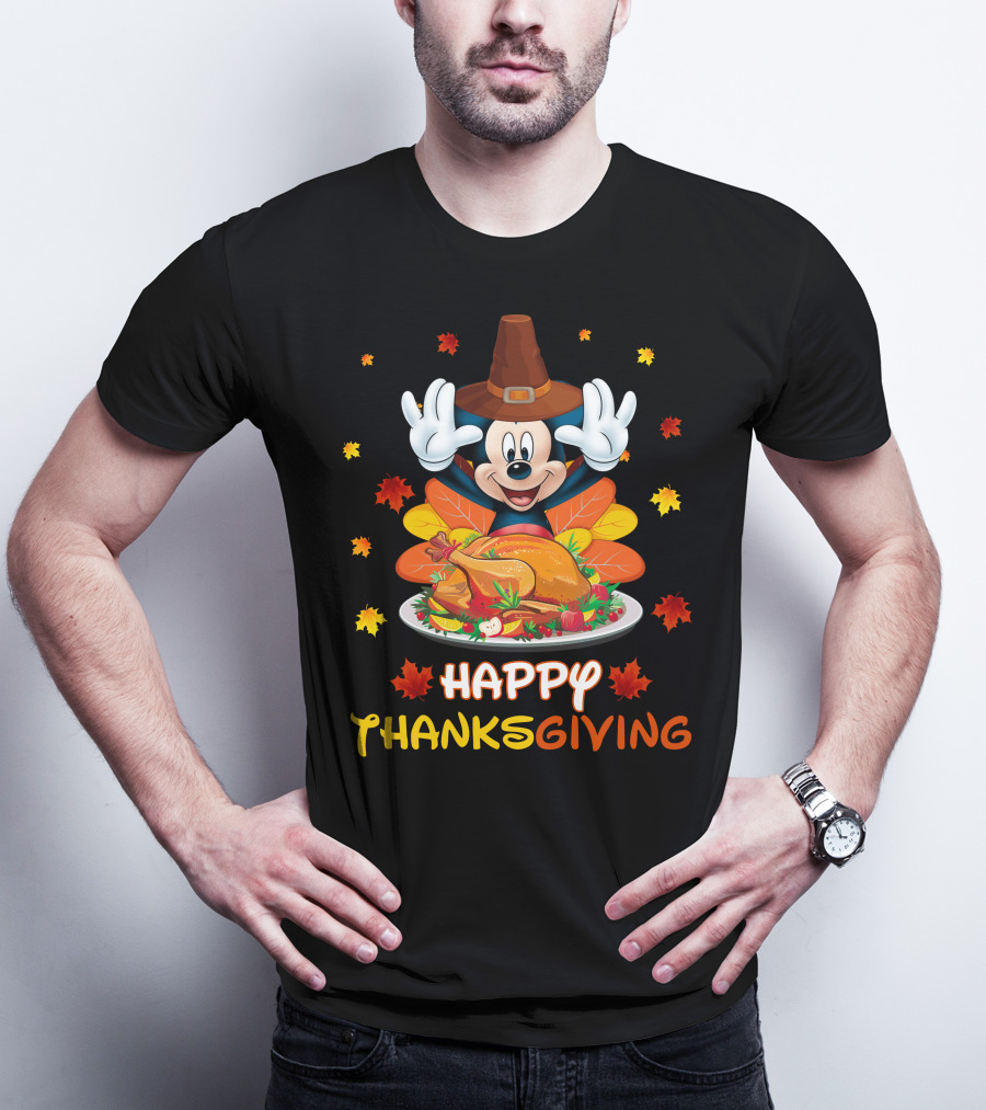 Happy Thanksgiving Mickey Turkey Feast T-Shirt