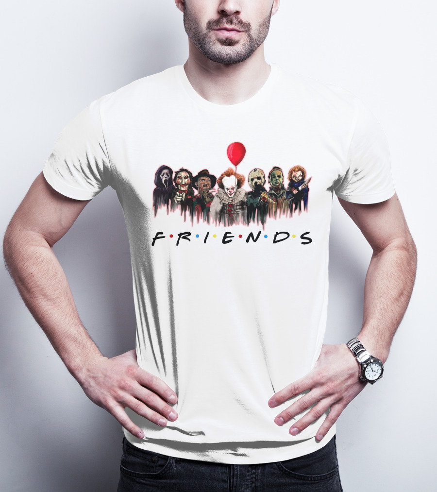 FRIEND KILLER Halloween Horror Characters With Red Balloon T-Shirt
