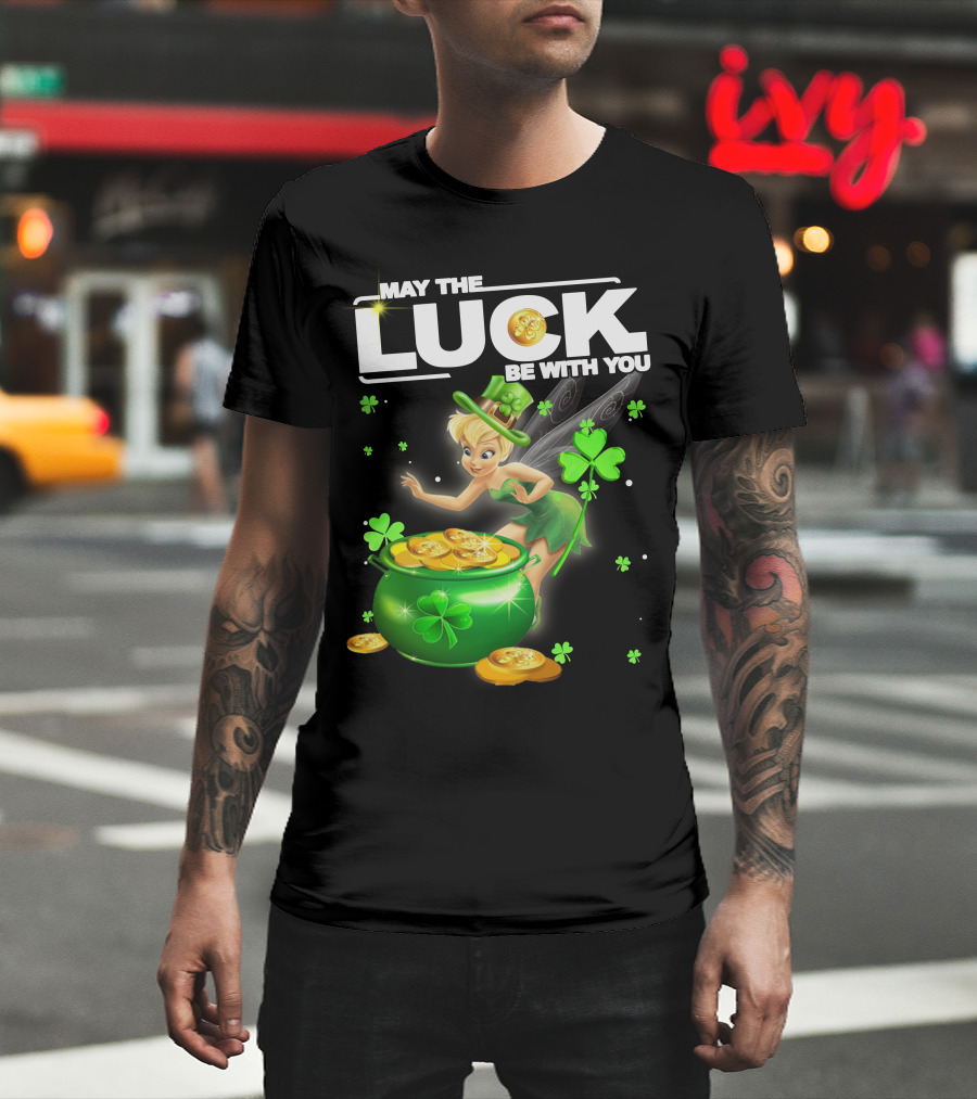 May The Luck Be With You Tinkerbell Coins Green T-Shirt
