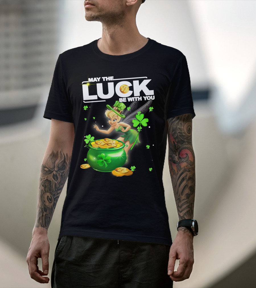 May The Luck Be With You Tinkerbell Coins Green T-Shirt