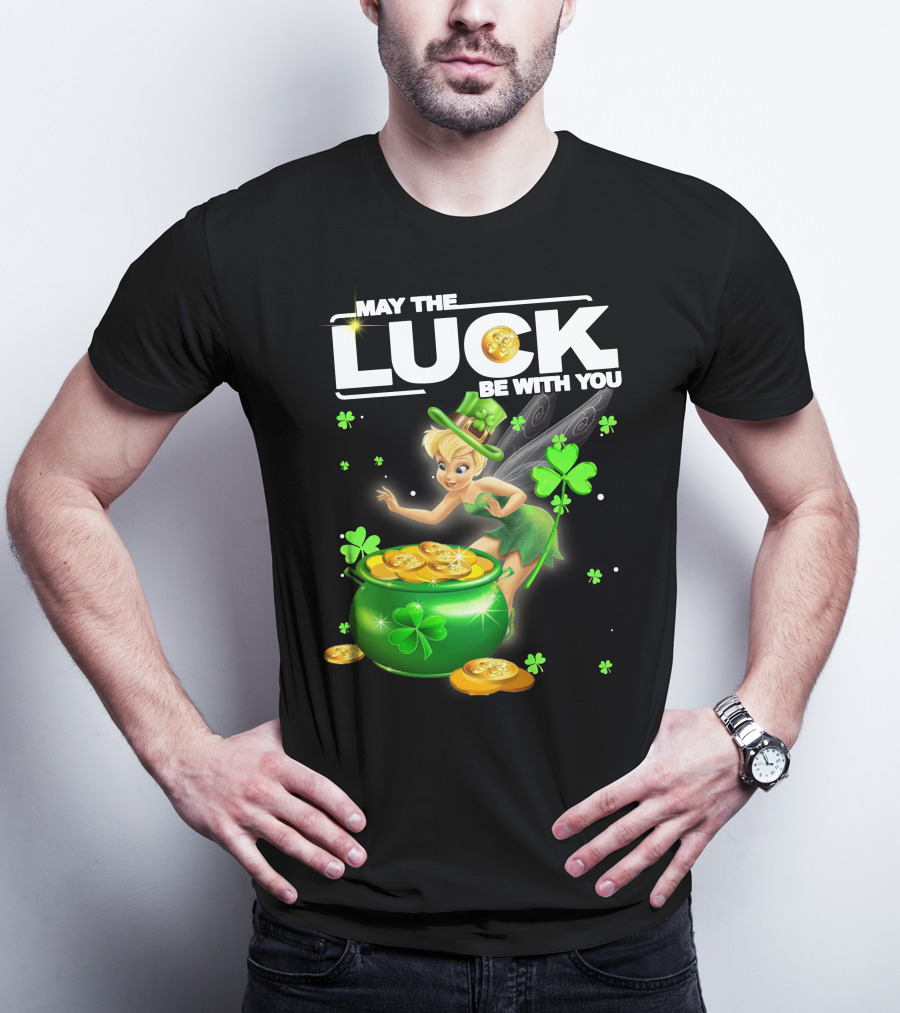 May The Luck Be With You Tinkerbell Coins Green T-Shirt