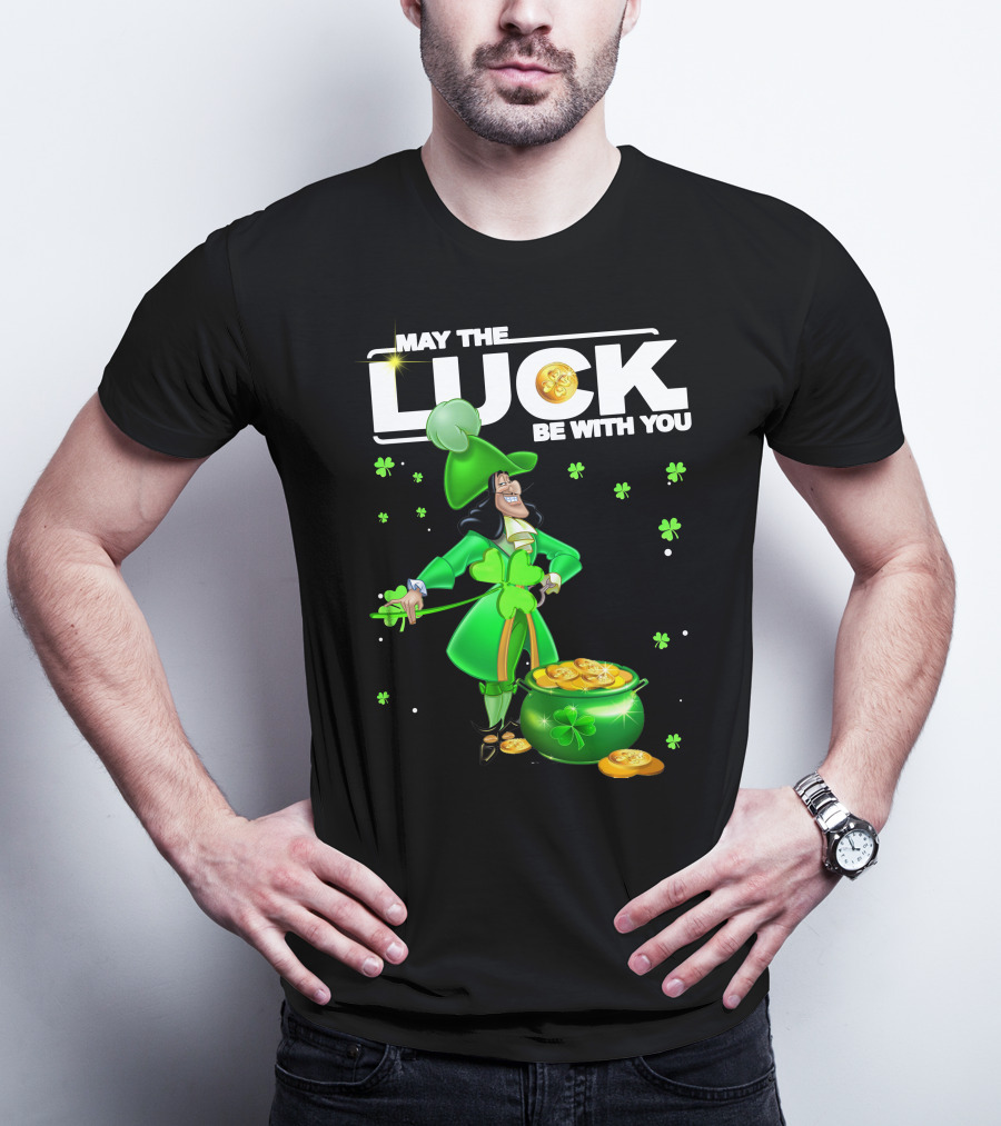 May The Luck Be With You Hook Luck Captain Green Coins Shamrock Pot T-Shirt