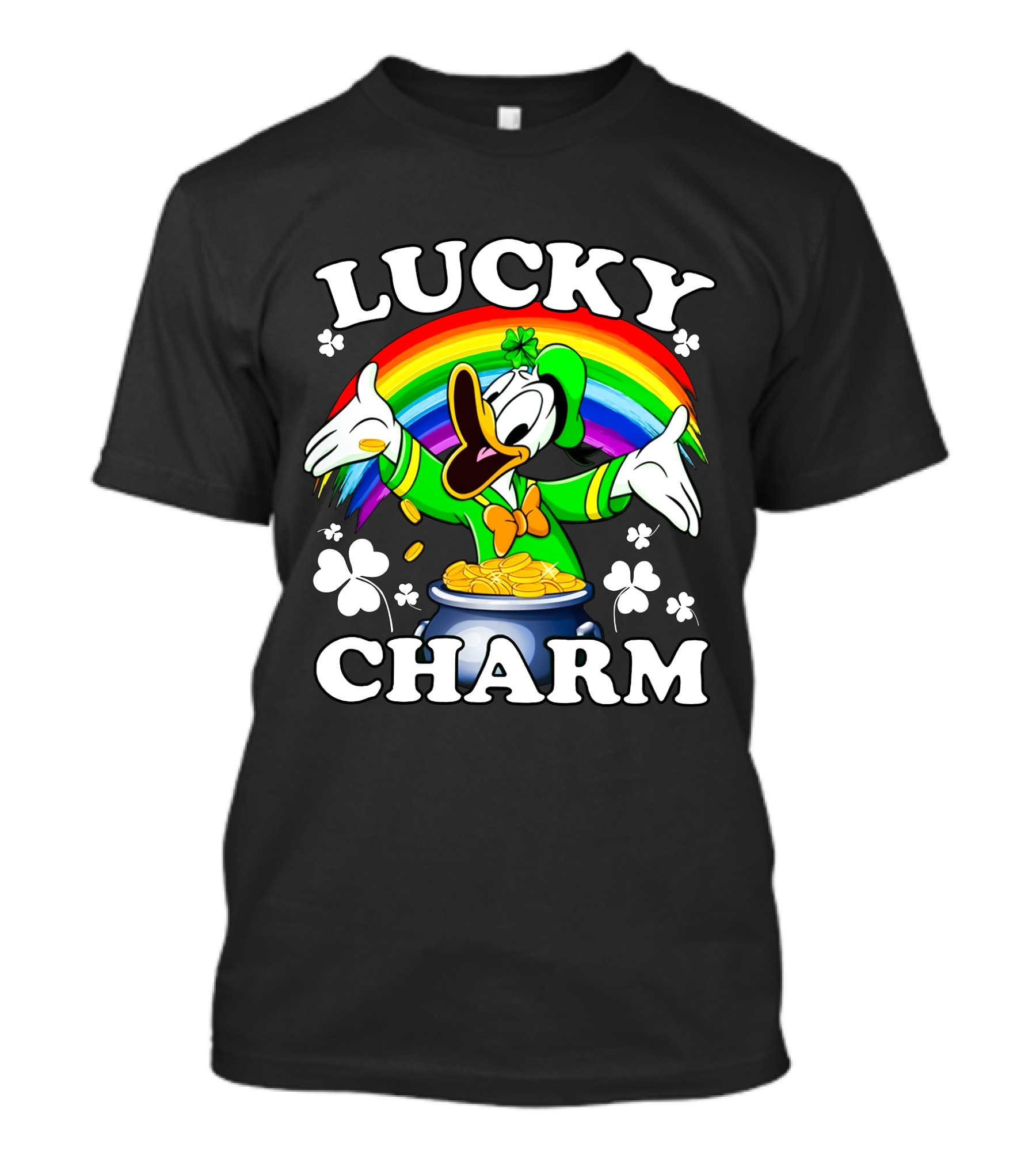 LUCKY CHARM Rainbow Donald Duck Pot Of Gold T-Shirt