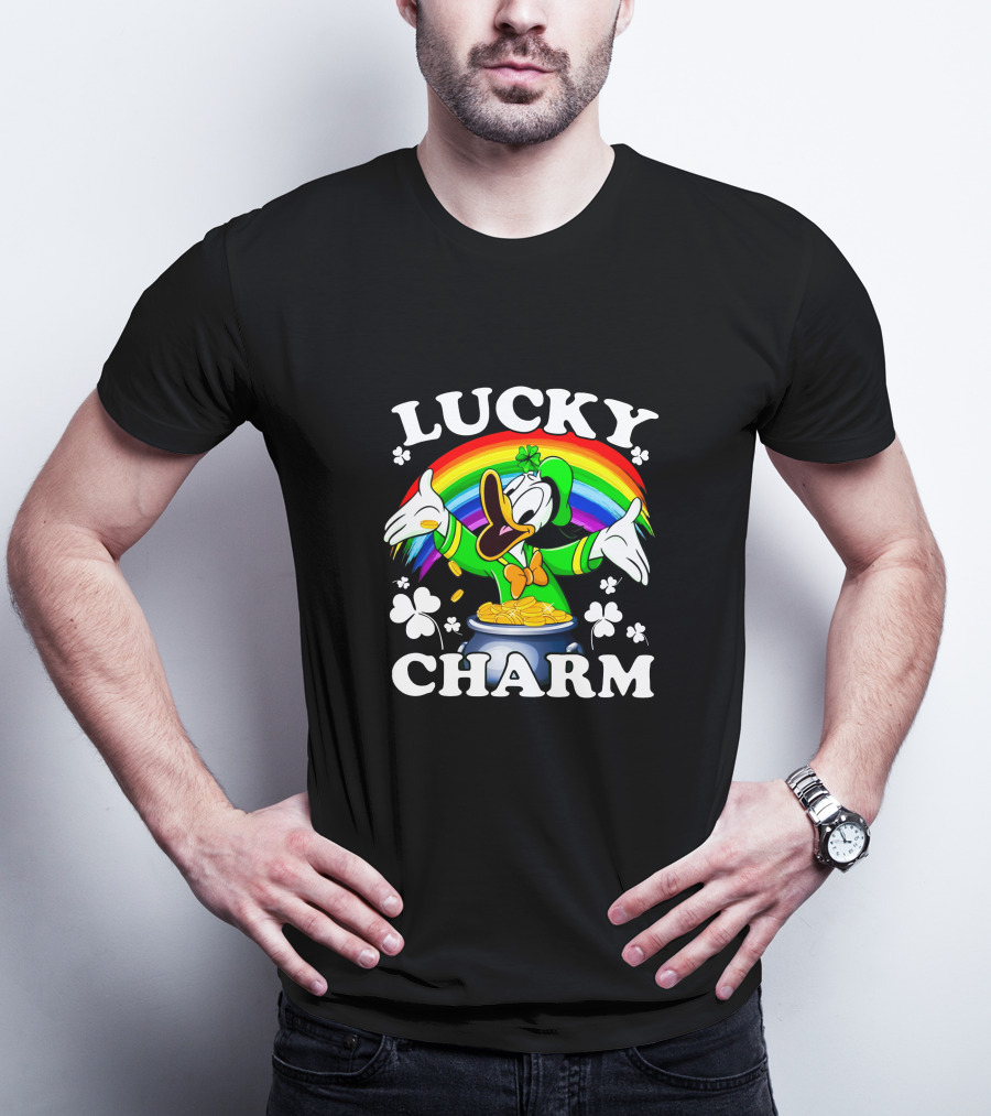 LUCKY CHARM Rainbow Donald Duck Pot Of Gold T-Shirt