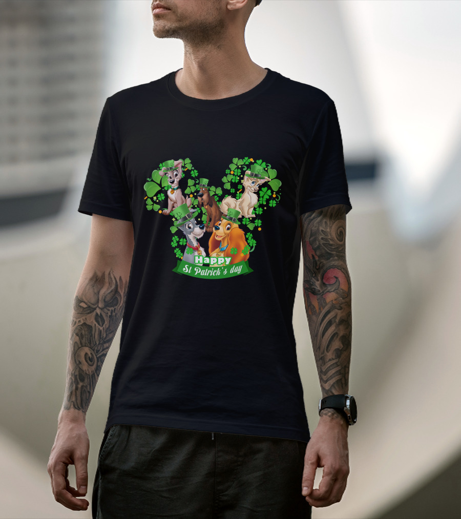 Lady And Tramp Happy St Patrick's Day T-Shirt
