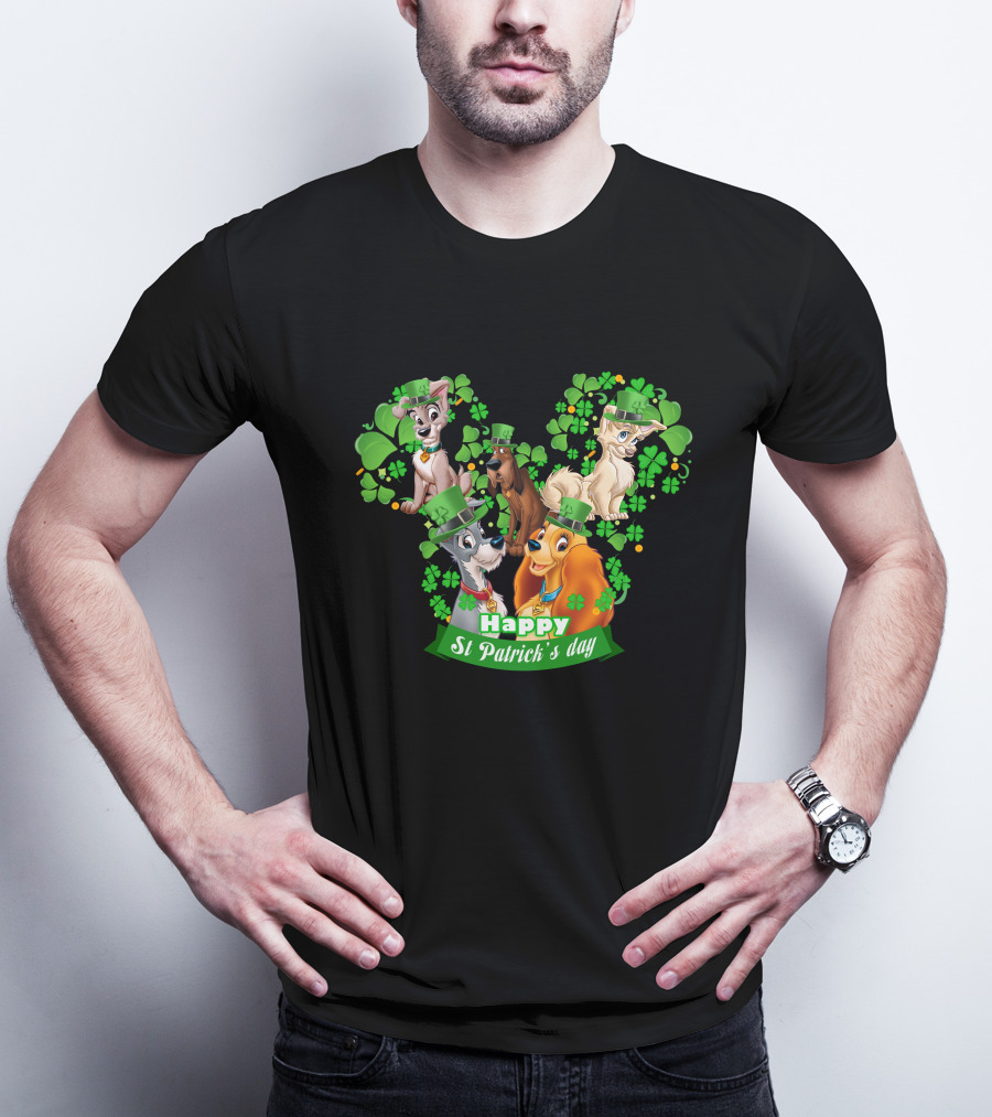Lady And Tramp Happy St Patrick's Day T-Shirt