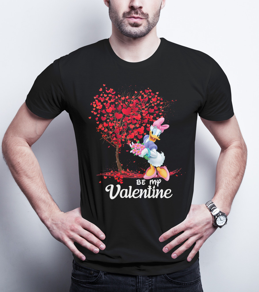 Be My Valentine Daisy Duck Hearts Tree T-Shirt