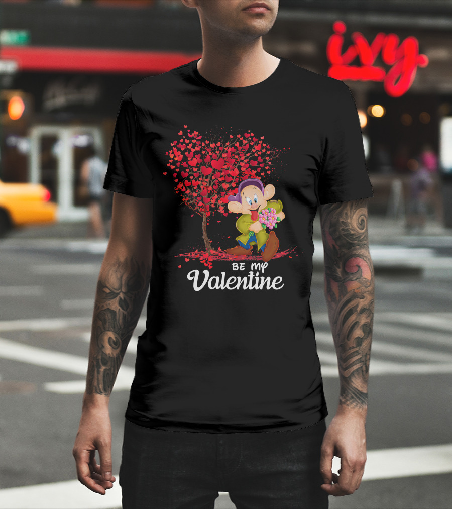 Be My Valentine Dopey Hearts Tree Bouquet T-Shirt