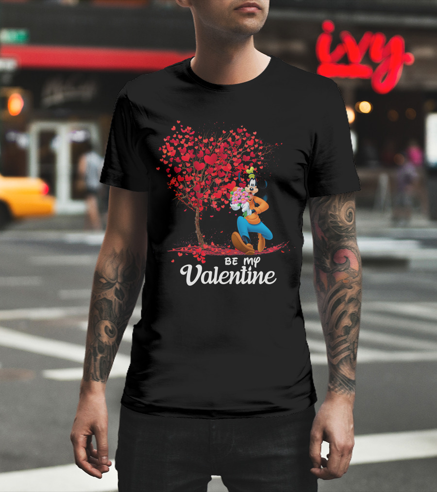 Goofy Be My Valentine Heart Tree T-Shirt