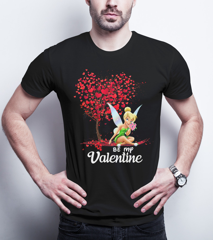 Be My Valentine Tinkerbell Hearts Tree T-Shirt