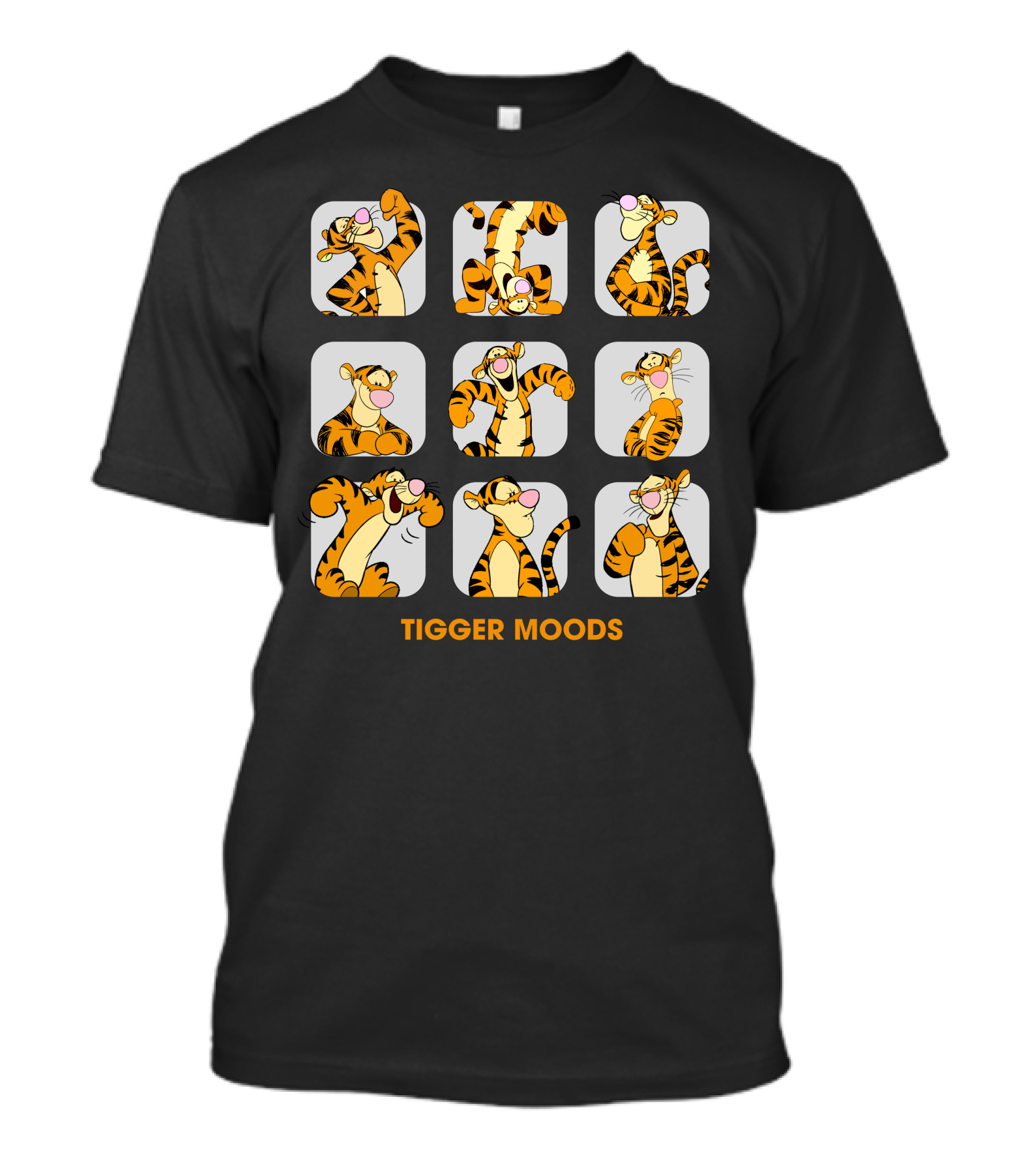 TIGGER MOODS EXPRESSIONS CARTOON CHARACTER BLOCKS T-Shirt