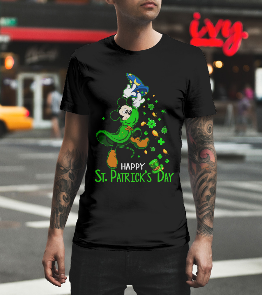 Mickey Mouse Fantasia Happy St. Patrick's Day T-Shirt