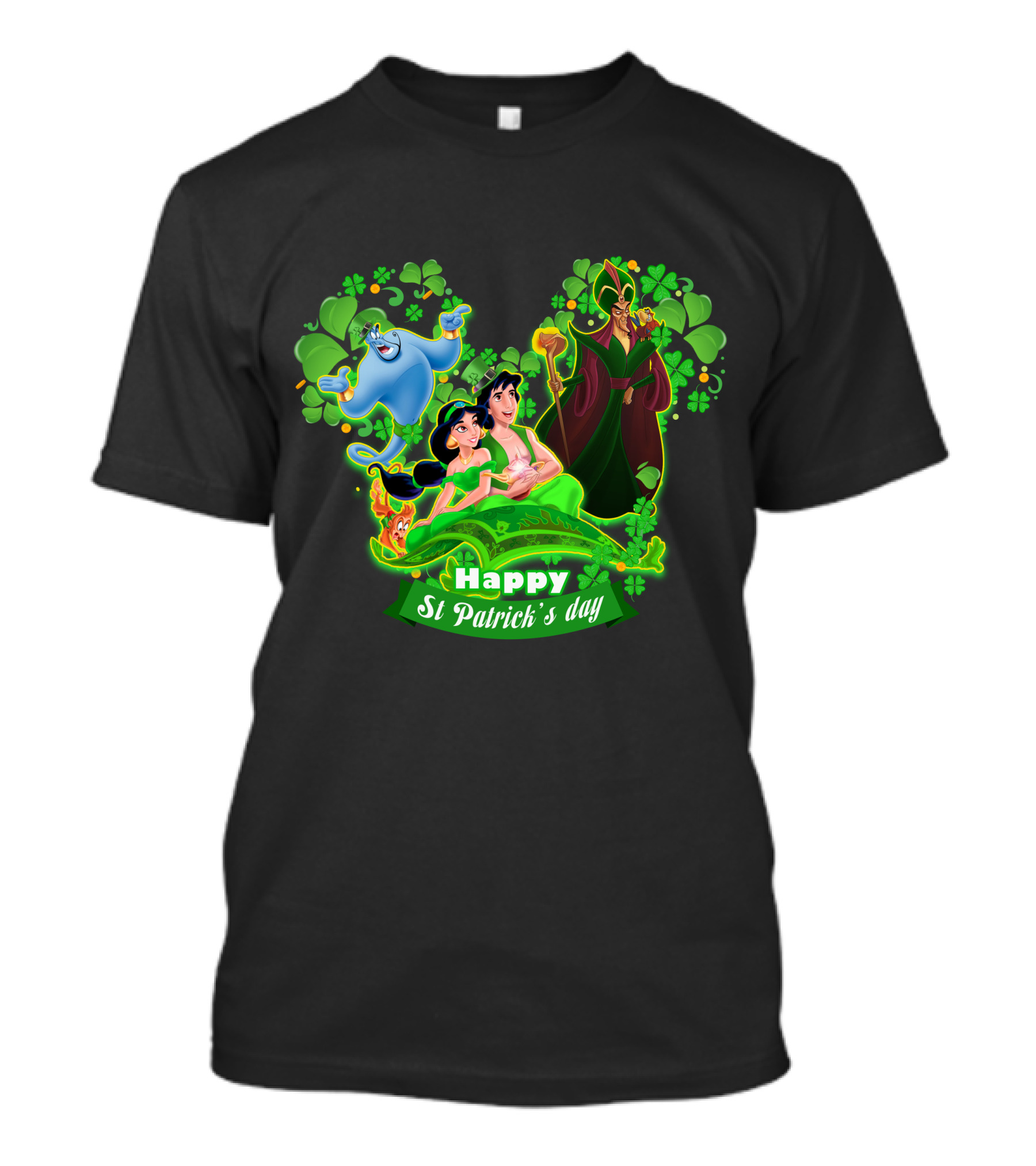 Happy St Patrick's Day Aladdin Jasmine Genie Jafar T-Shirt
