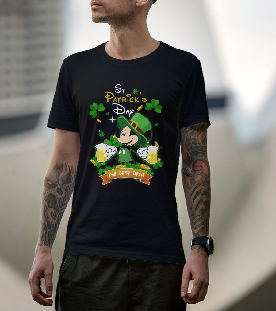 St Patrick's Day Mickey The Best Beer T-Shirt