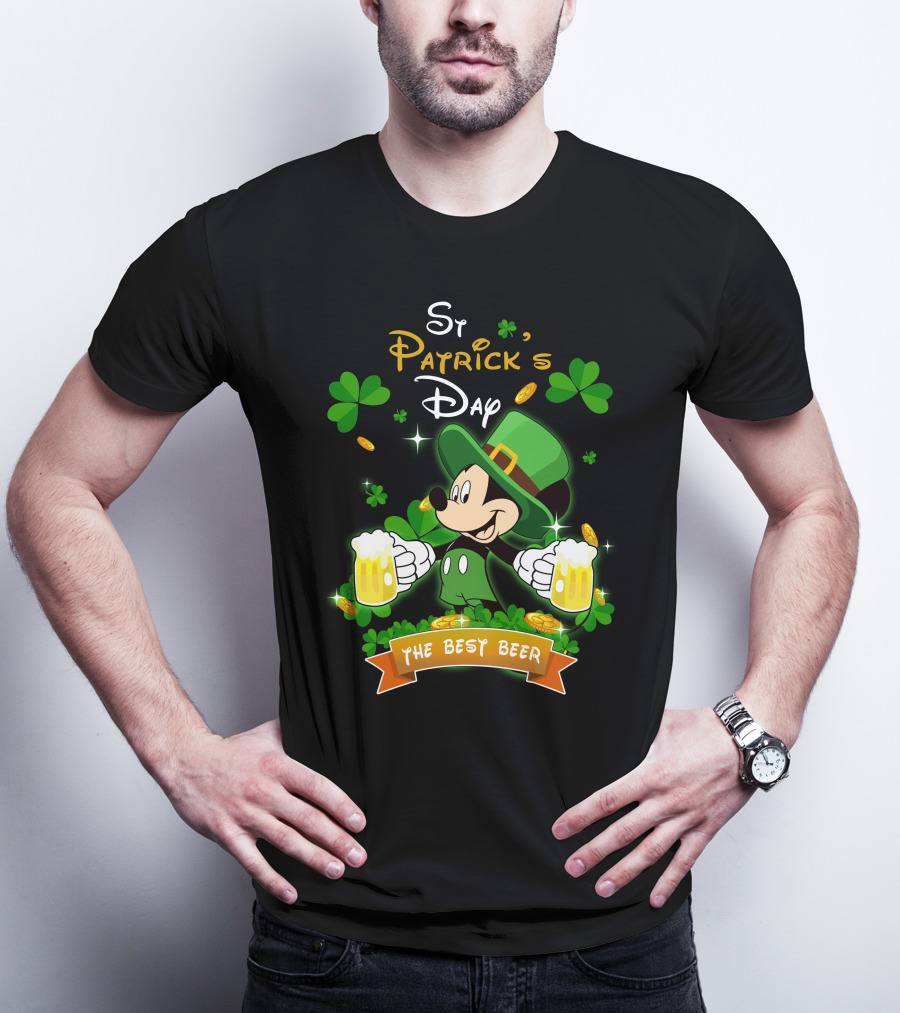 St Patrick's Day Mickey The Best Beer T-Shirt