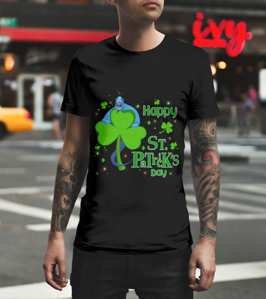 Happy St. Patrick's Day Genie Shamrock T-Shirt