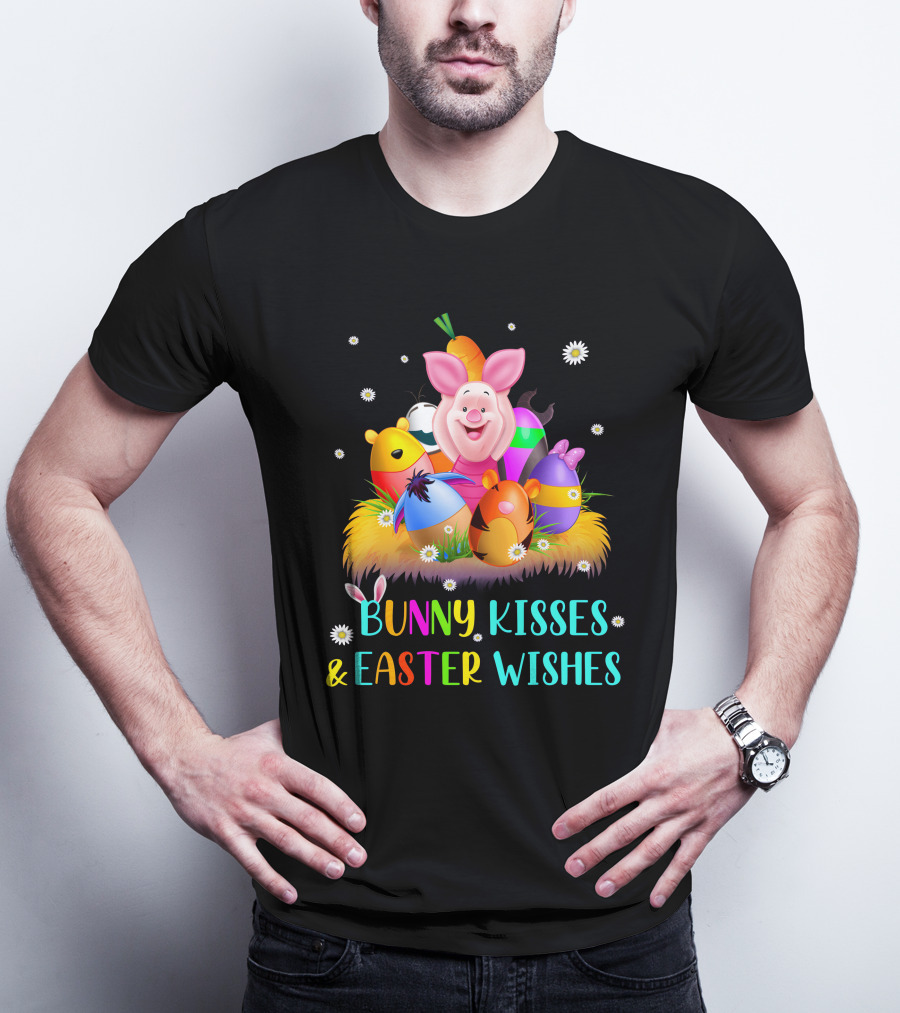 Bunny Kisses And Easter Wishes Piglet Eggs T-Shirt
