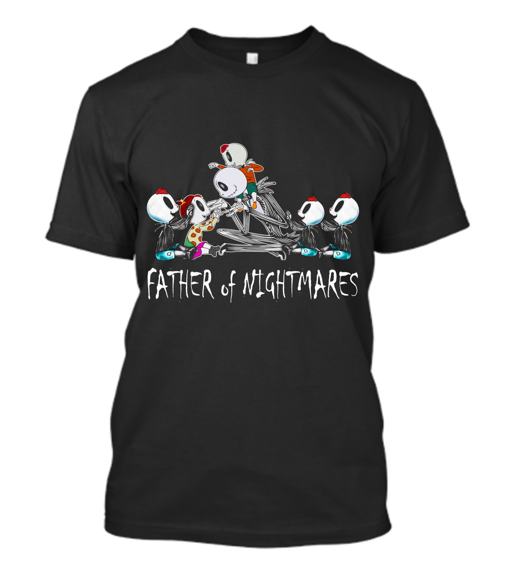 Father Of Nightmares Skeletons Family Four Boys One Girl T-Shirt