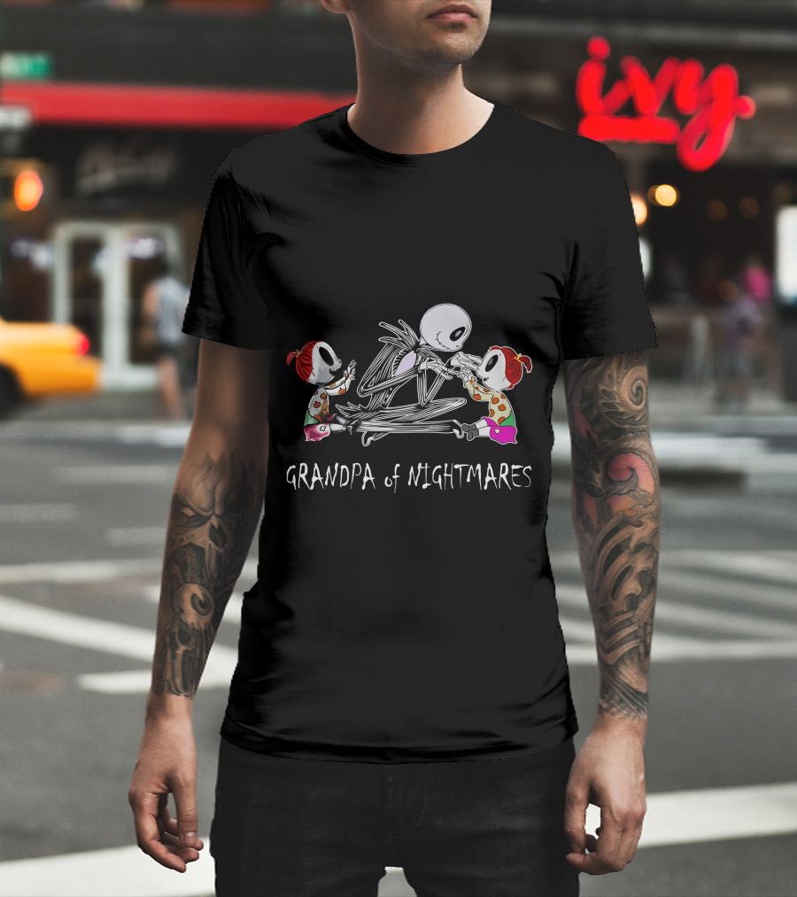 Grandpa Of Nightmares With Two Girls Iconic T-Shirt