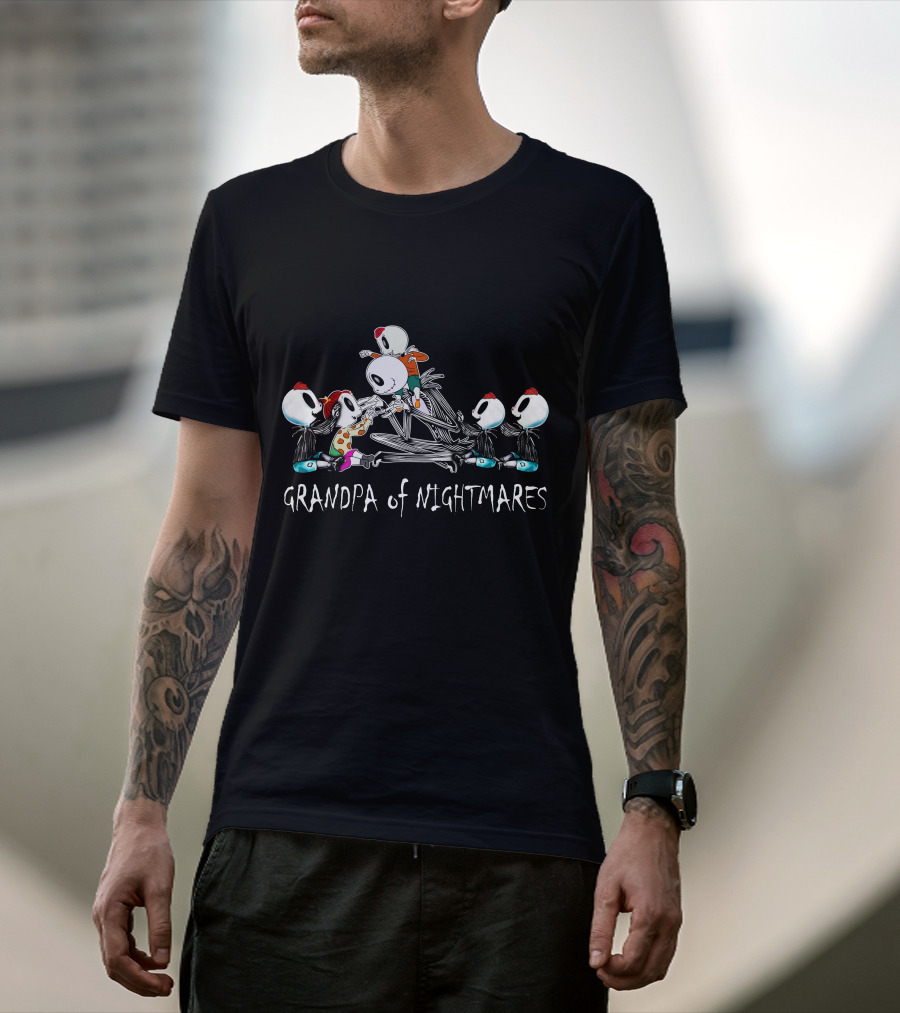 Grandpa Of Nightmares 4 Boys 1 Girl Skeleton Characters T-Shirt