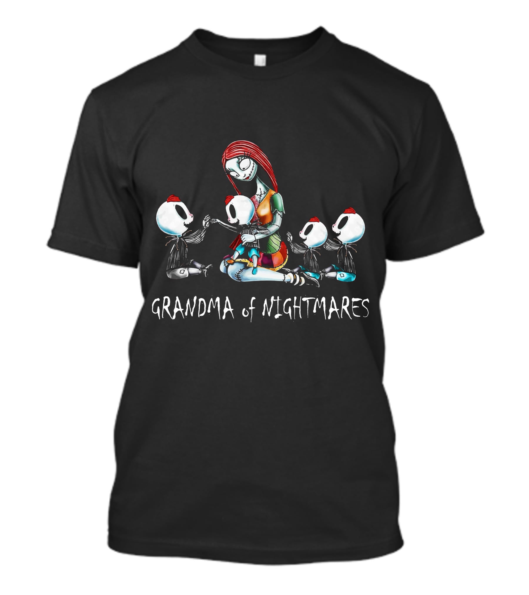 Grandma Of Nightmares With Four Skeleton Boys T-Shirt