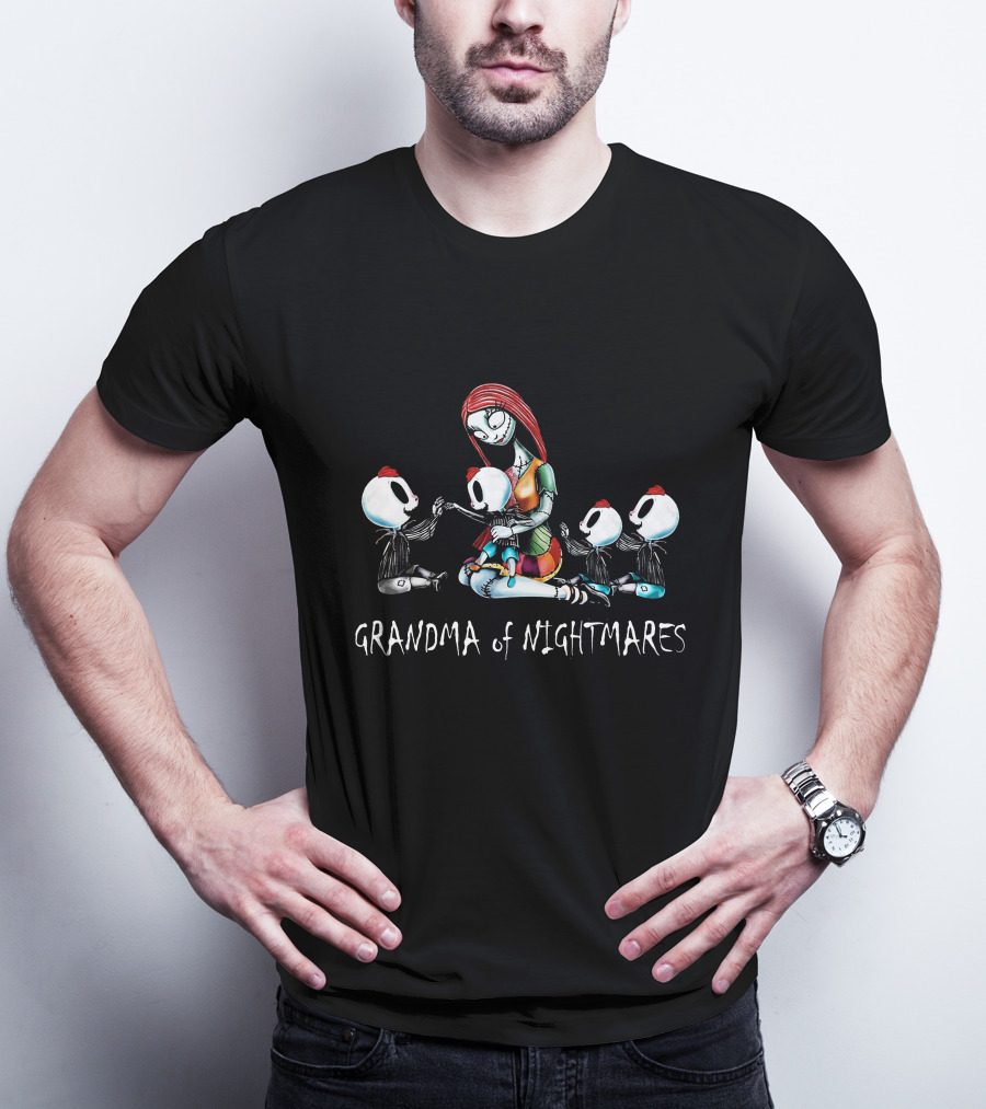 Grandma Of Nightmares With Four Skeleton Boys T-Shirt