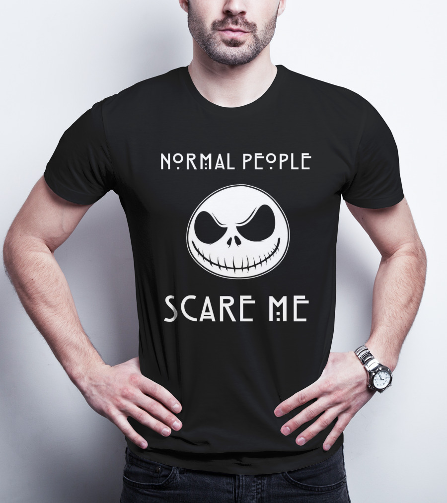 Normal People Scare Me Jack Skellington Face T-Shirt