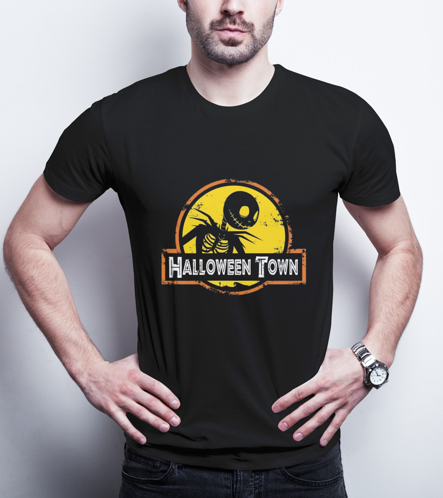 Halloween Town Skeleton Jack O'Lantern Moon T-Shirt