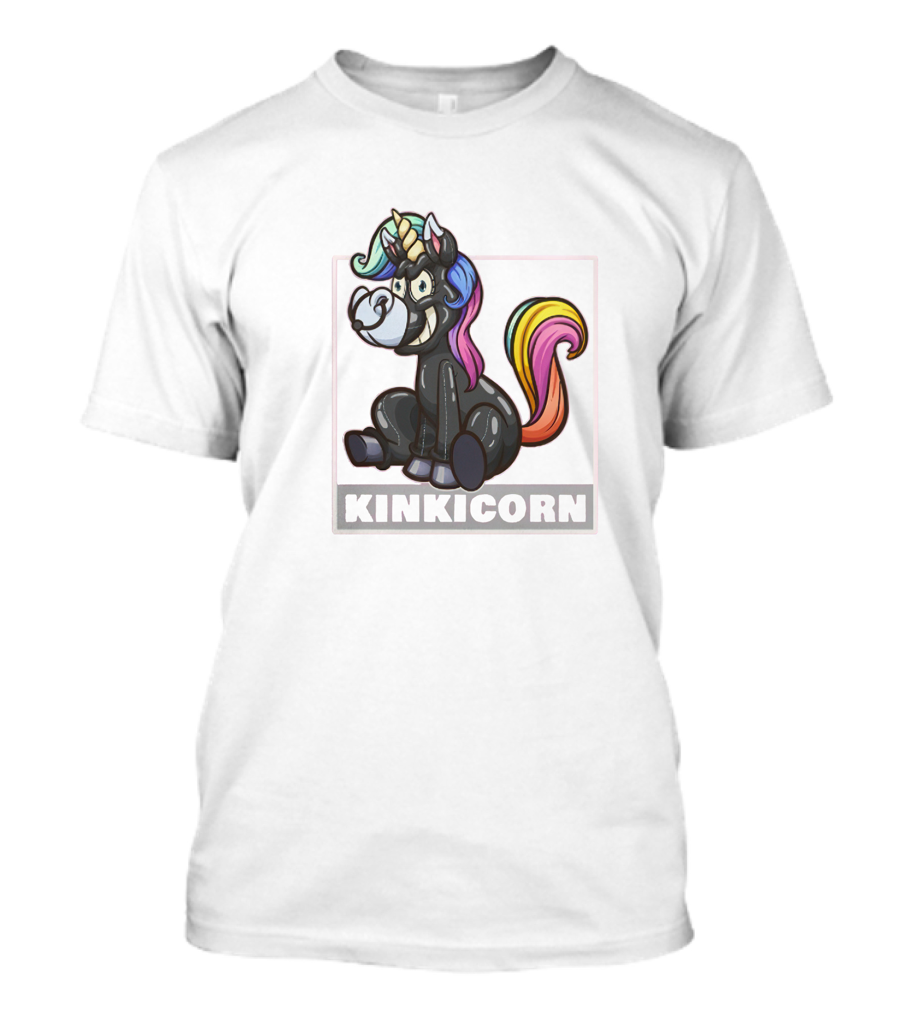 Kinkicorn Watts The Safeword Rainbow Unicorn Character T-Shirt