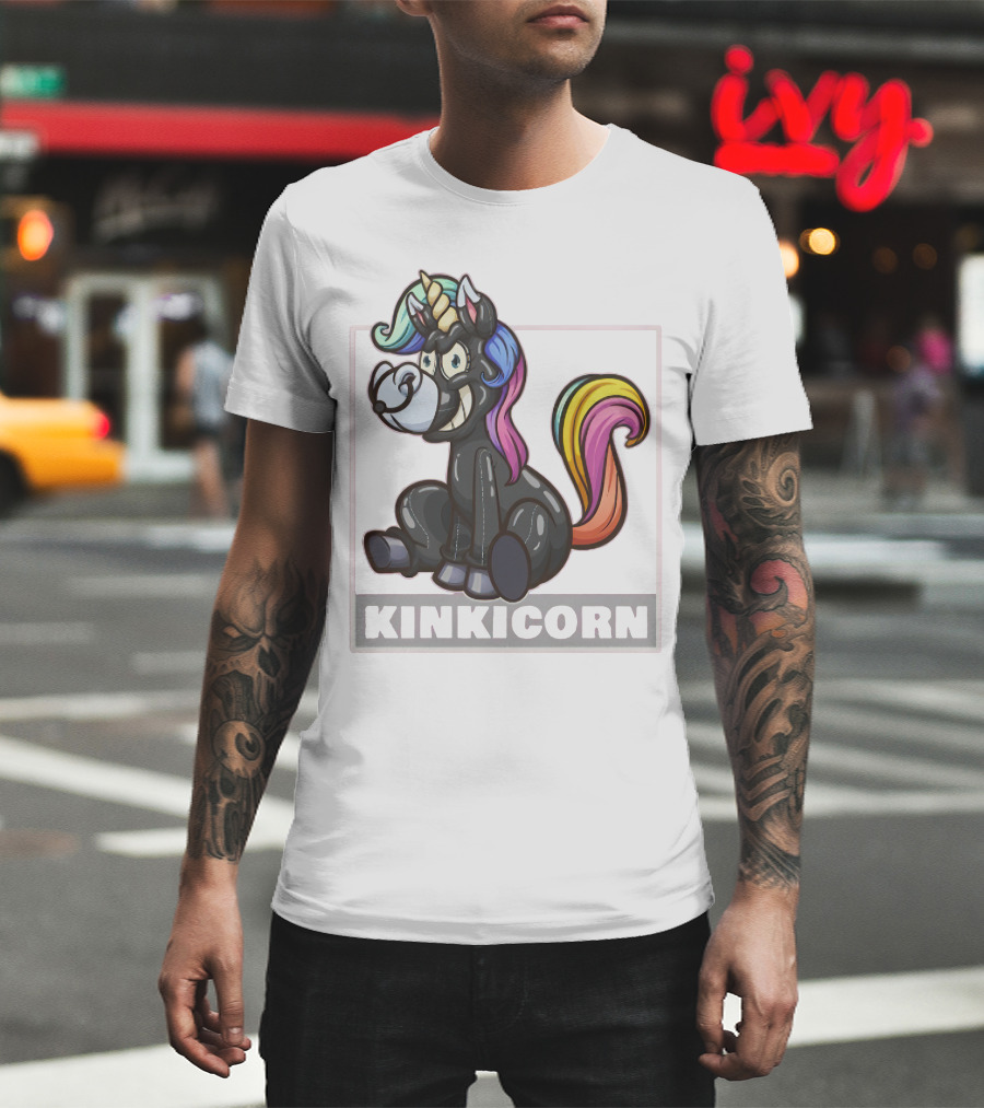 Kinkicorn Watts The Safeword Rainbow Unicorn Character T-Shirt
