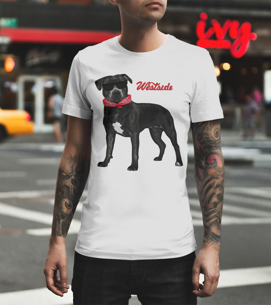 Westside Cool Dog With Sunglasses And Bandana T-Shirt