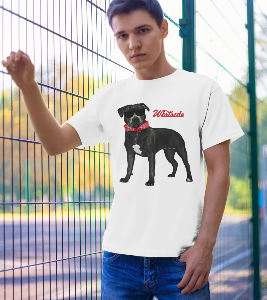 Westside Cool Dog With Sunglasses And Bandana T-Shirt