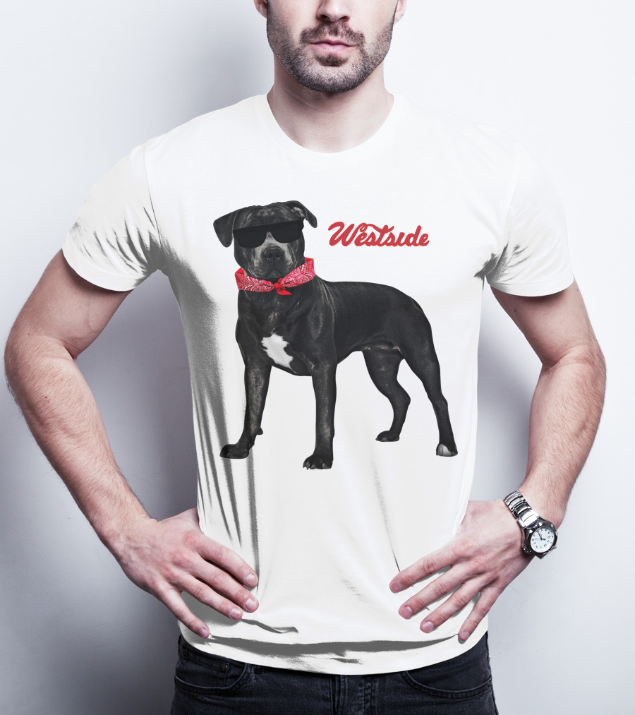 Westside Cool Dog With Sunglasses And Bandana T-Shirt
