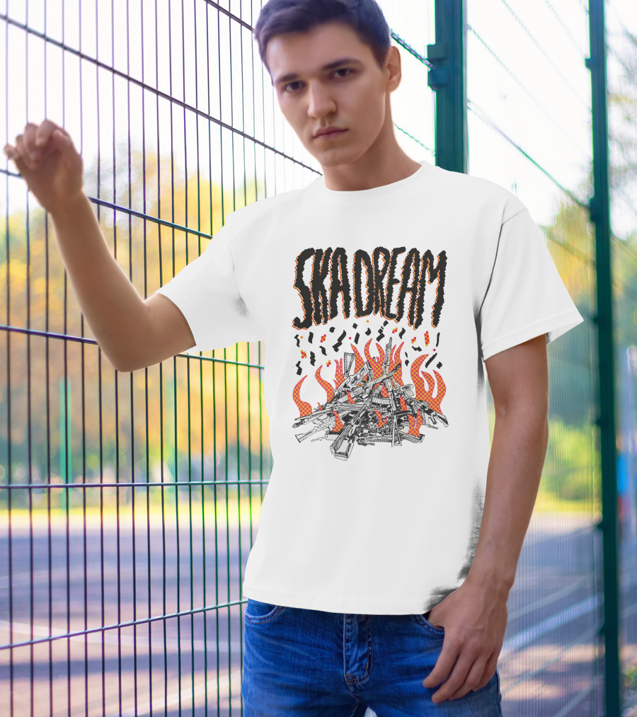 SKA DREAM Flames And Instruments Pile T-Shirt