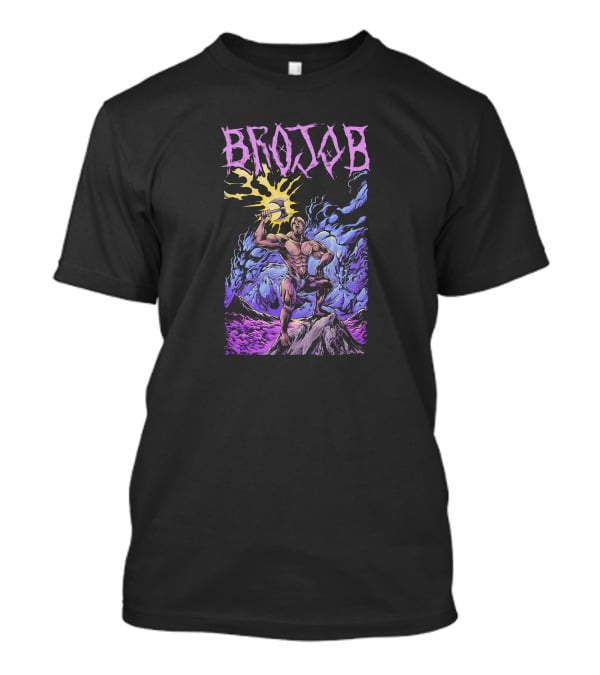 BROJOB Warrior With Axe In Vibrant Mountain Landscape T-Shirt