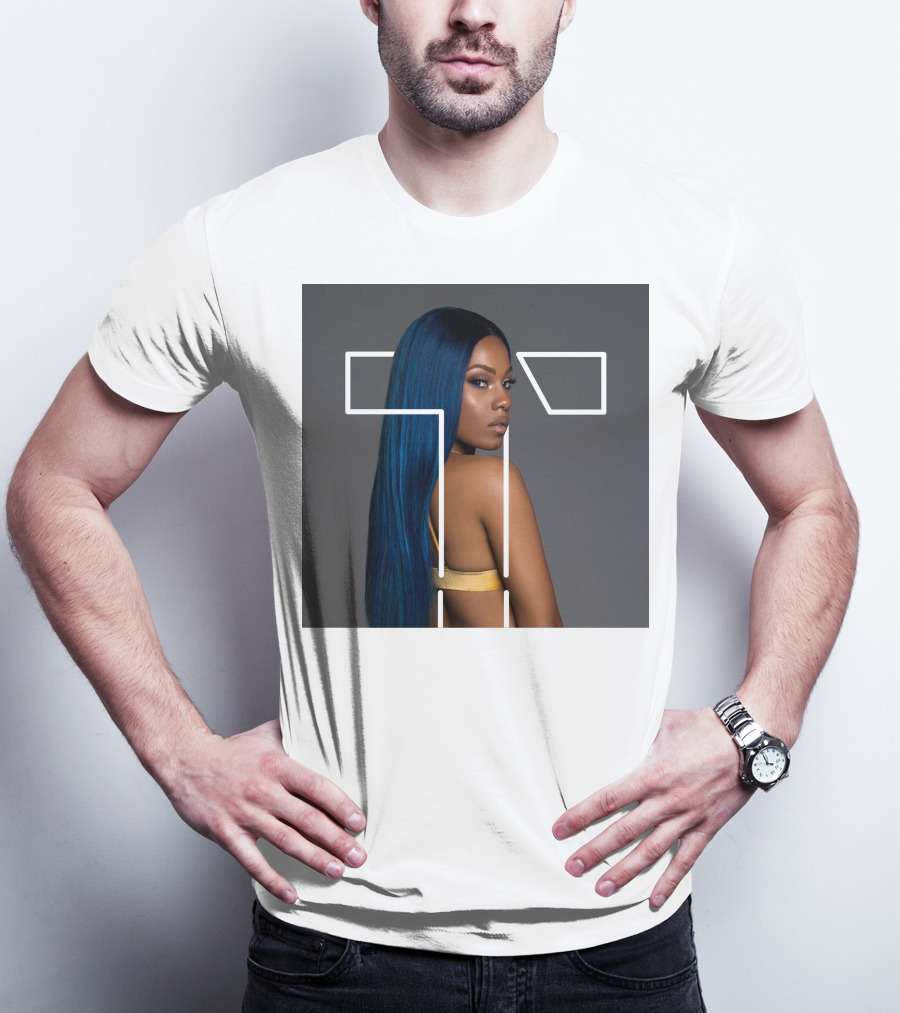Terilisha T Silhouette Overlay With Blue Hair T-Shirt