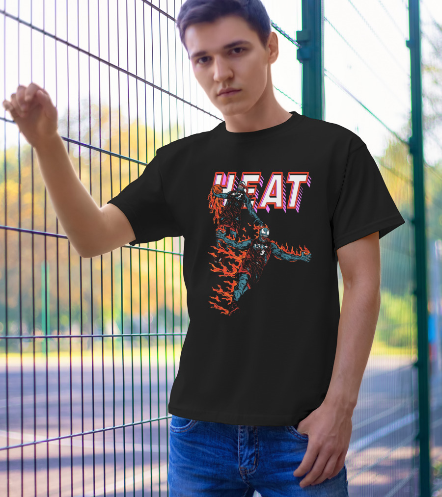Heat Antimerch Basketball Flame Dunk Players T-Shirt