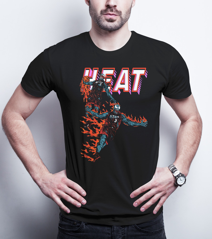 Heat Antimerch Basketball Flame Dunk Players T-Shirt