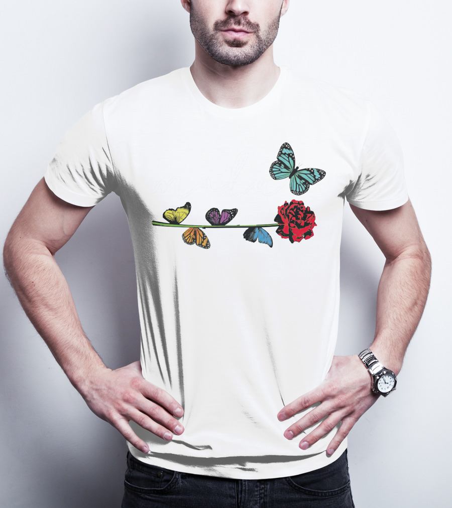 Malu Trevejo Butterflies And Rose T-Shirt