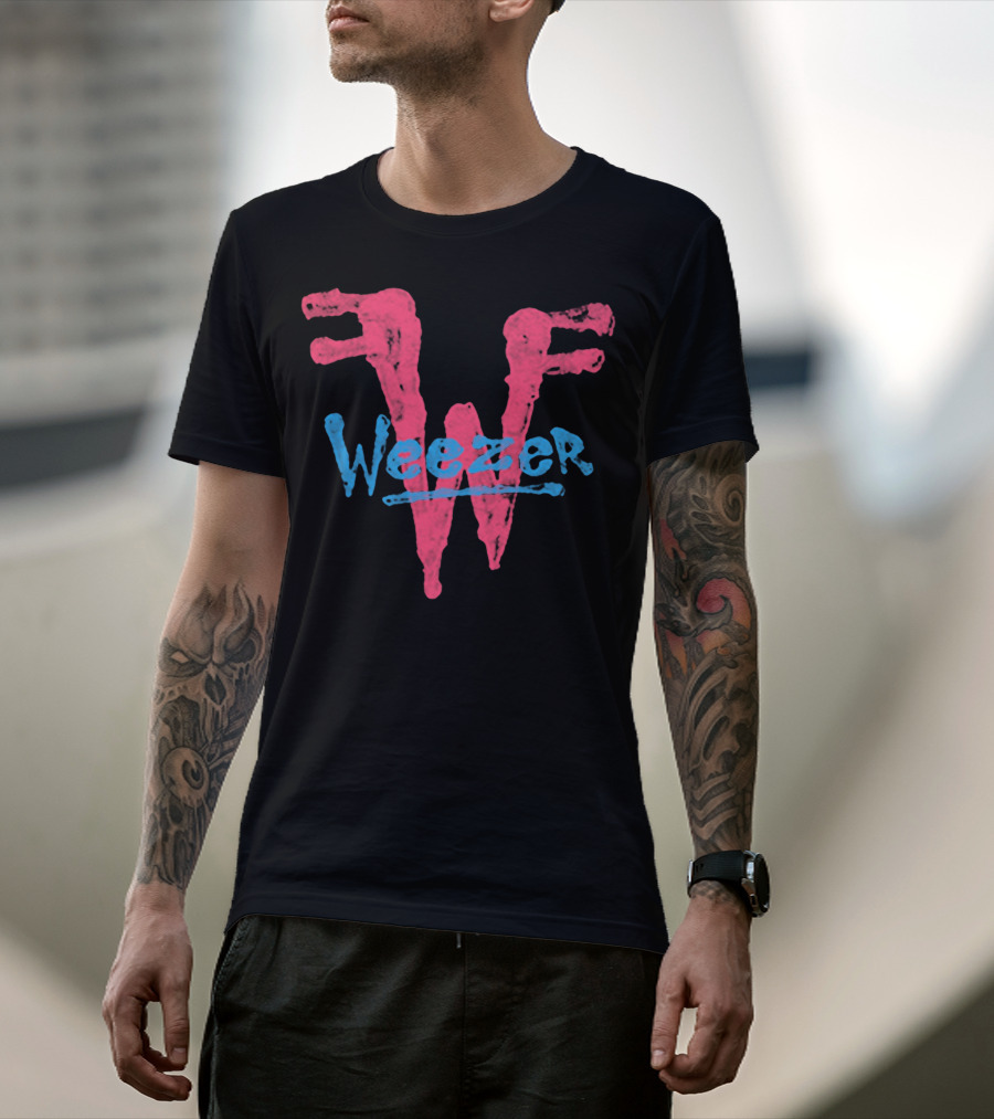 Weezer Vexinghex Bold Pink Blue T-Shirt