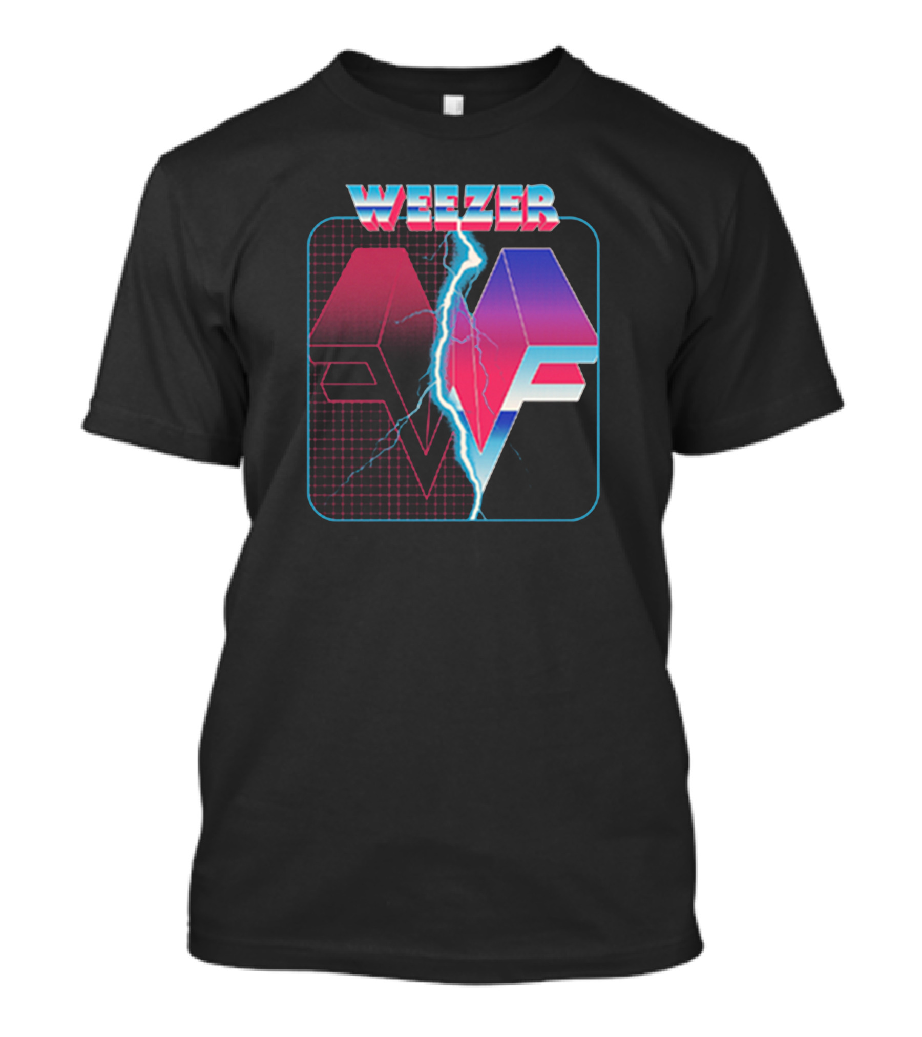 Weezer Retro 3D Lightning Logo Neon T-Shirt