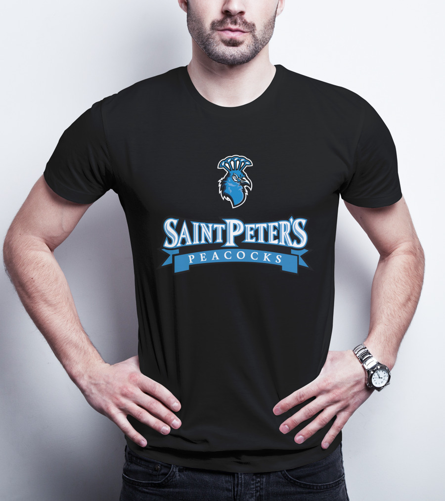 Saint Peter's Peacocks Logo Sports Branding T-Shirt