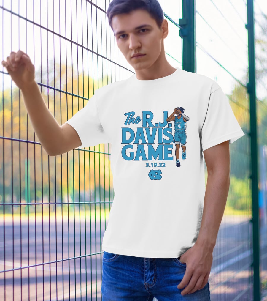 The R.J. Davis Game 3.19.22 UNC Basketball North Carolina T-Shirt
