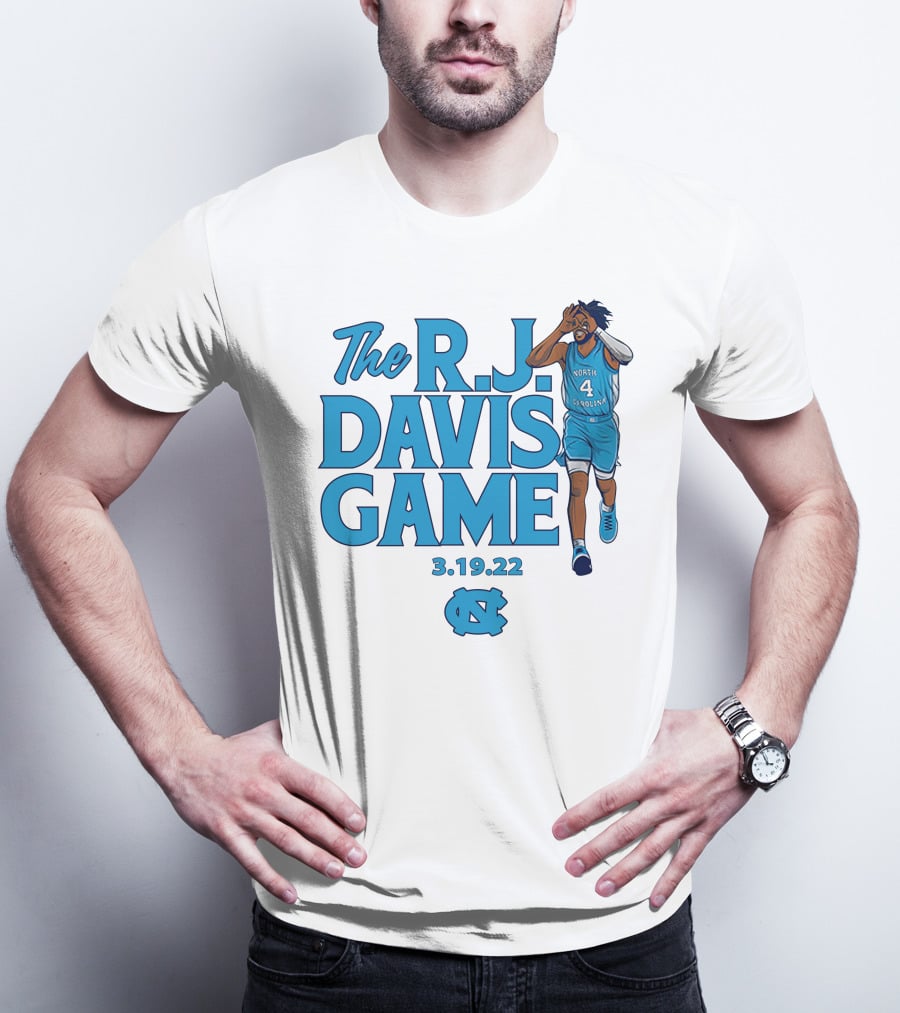 The R.J. Davis Game 3.19.22 UNC Basketball North Carolina T-Shirt